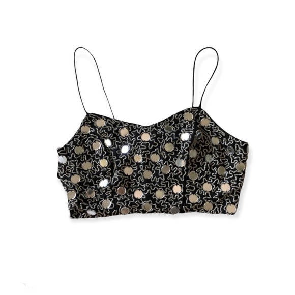 Topshop | Tops | Topshop Nwot Black Embellished Bralette | Poshmark
